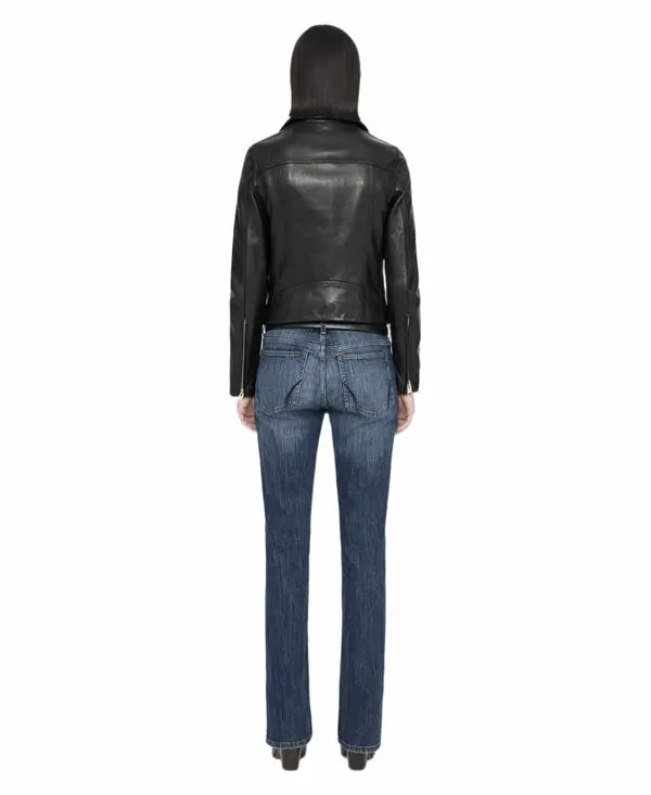 ALLSAINTS Dalby Slim Fit Leather Biker Jacket - Black/silver