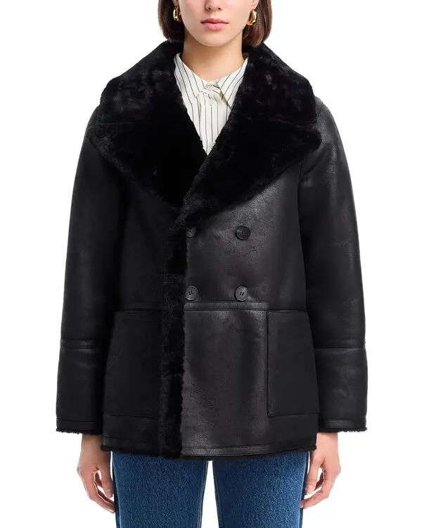 Aqua Faux Suede Double Breasted Jacket Exclusive
