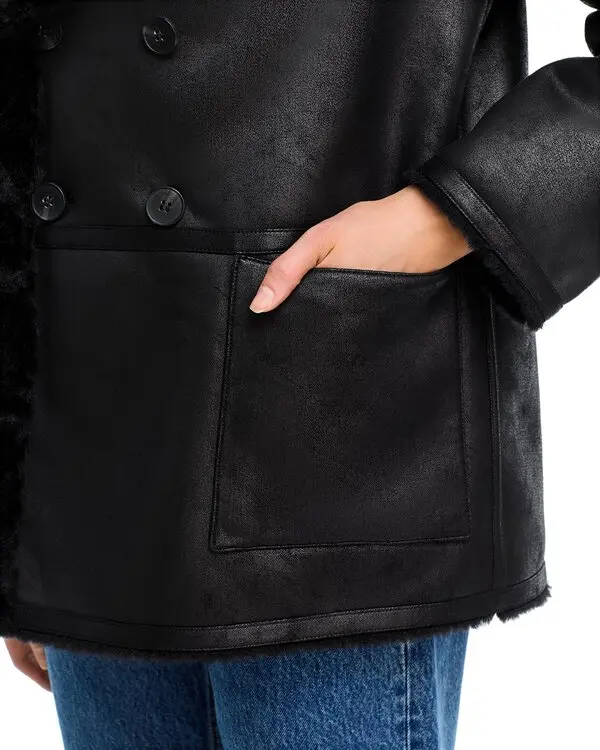 Aqua Faux Suede Double Breasted Jacket Exclusive