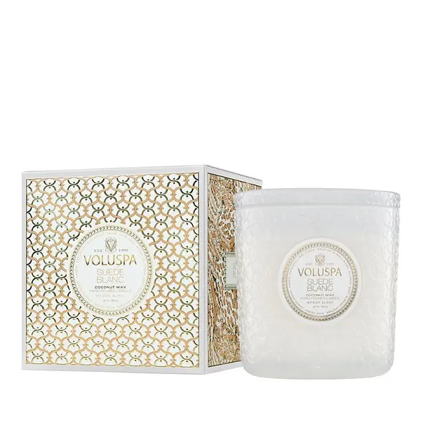 Voluspa Suede Blanc Boxed Luxe Candle 30 Oz - No Color