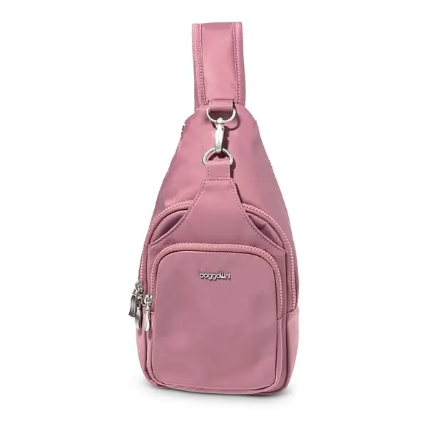 BAGGALLINI Central Park Sling Bag - Mauve Twill