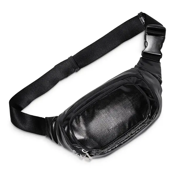 BAGGALLINI On The Go Belt Bag Waist Pack - Black Gloss Ripstop