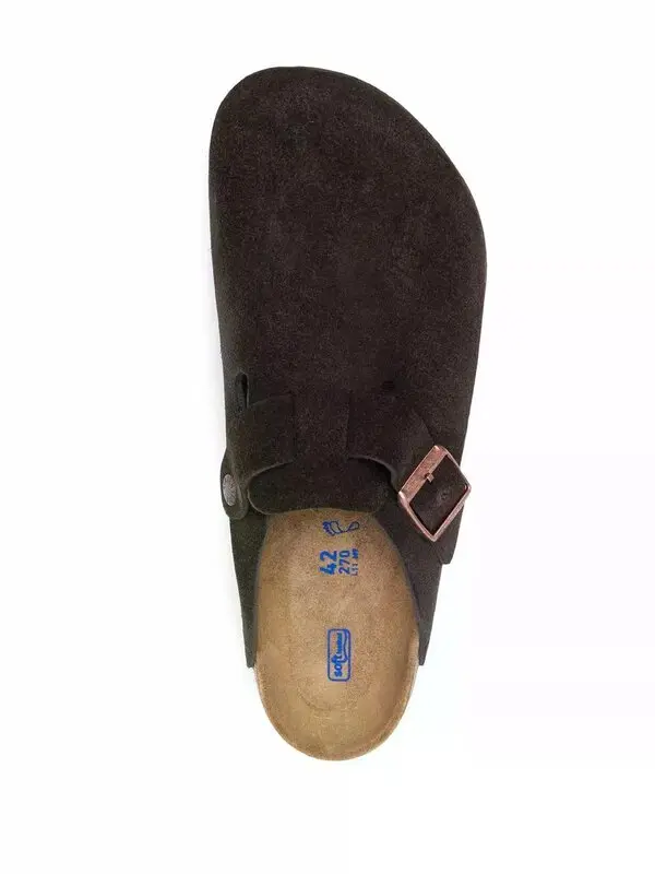 BIRKENSTOCK Boston Soft Suede Slippers - Brown