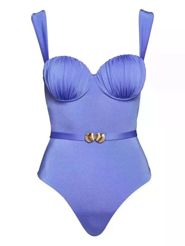 NOIRE SWIMWEAR Belted Balconette Swimsuit - Purple