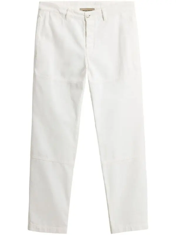 Woolrich Garment-dyed Straight-leg Trousers - White