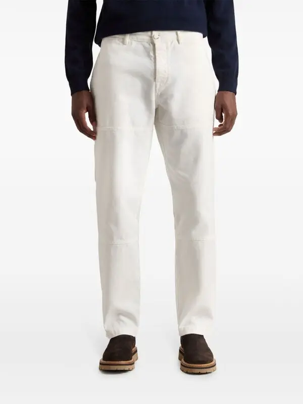 Woolrich Garment-dyed Straight-leg Trousers - White