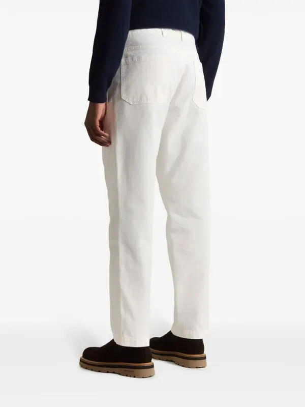 Woolrich Garment-dyed Straight-leg Trousers - White