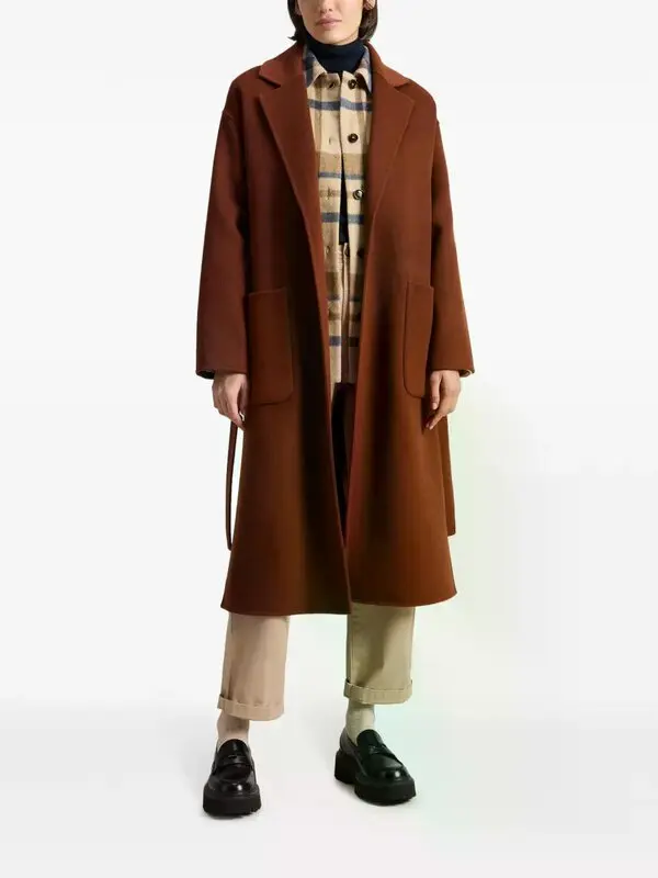 Woolrich Belted Virgin Wool Coat - Brown