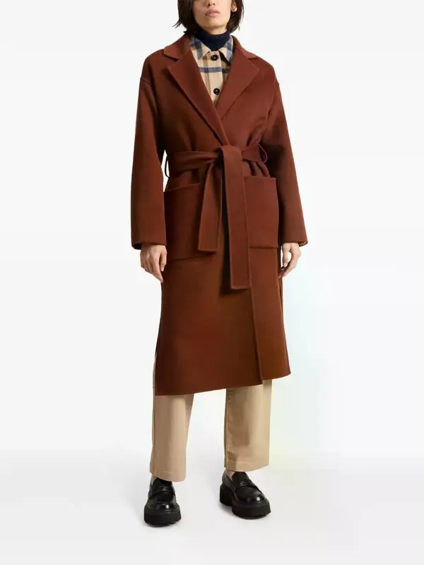 Woolrich Belted Virgin Wool Coat - Brown