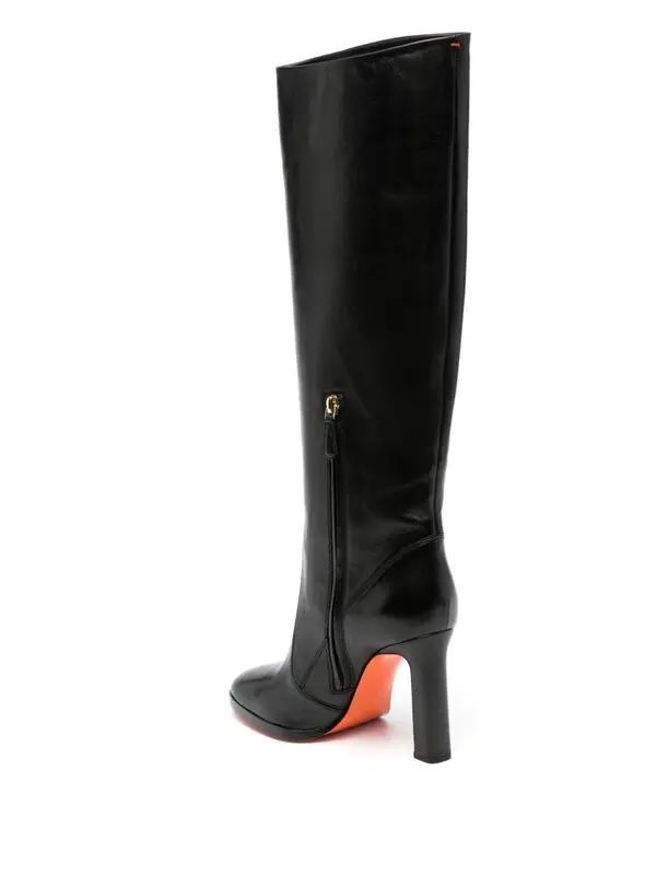 Santoni 95mm Leather Knee High Boots