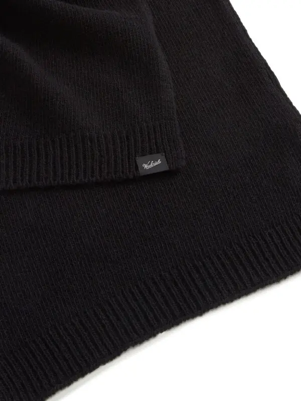 Woolrich Mini Logo-tag Knitted Scarf - Black