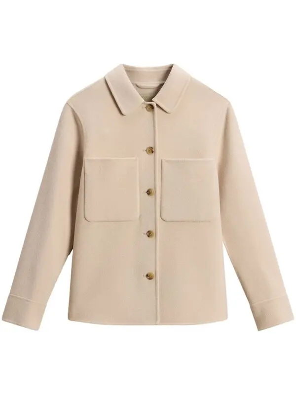 Woolrich Buttoned Wool Overshirt - Neutrals