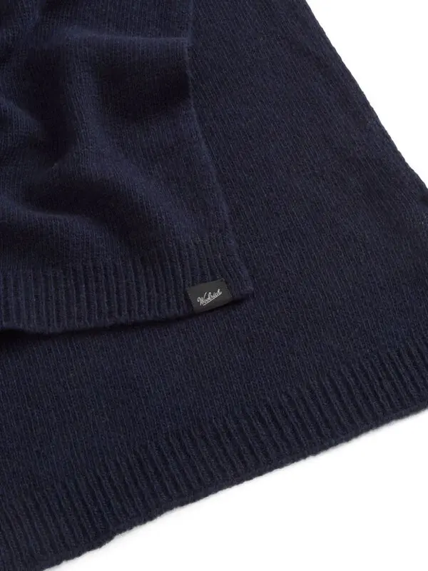 Woolrich Mini Logo-tag Knitted Scarf - Blue