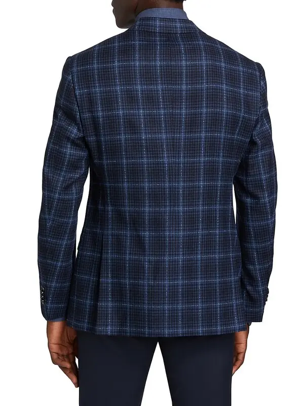 Giorgio Armani Plaid Wool Single-breasted Jacket