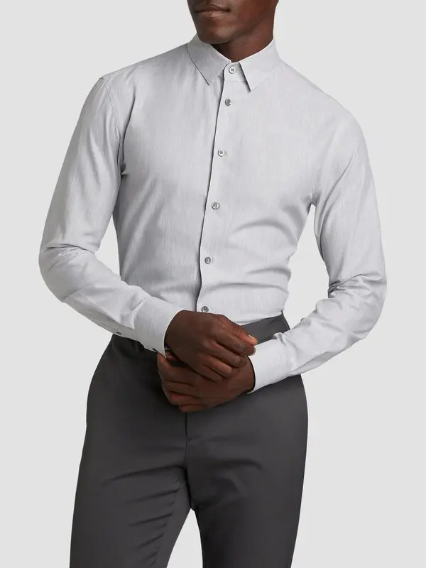 Giorgio Armani Textured Cotton Button-up Shirt