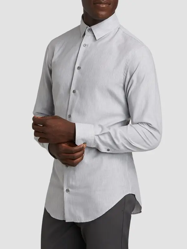 Giorgio Armani Textured Cotton Button-up Shirt