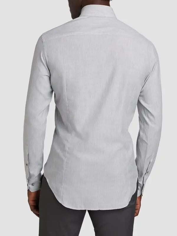 Giorgio Armani Textured Cotton Button-up Shirt