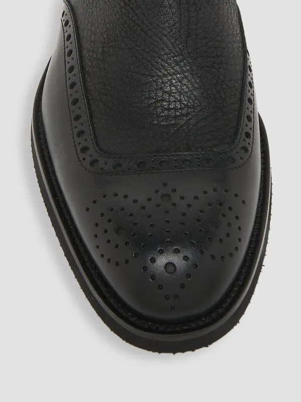 POLLINI Perforated Leather Ankle Boots