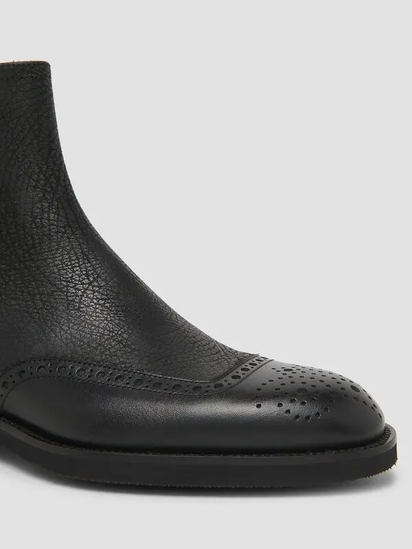 POLLINI Perforated Leather Ankle Boots