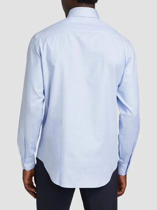 Giorgio Armani Slim Poplin Button-up Shirt - Blue