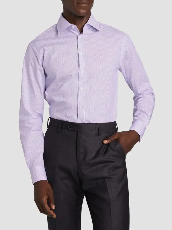 Giorgio Armani Woven Stripe Cotton Shirt