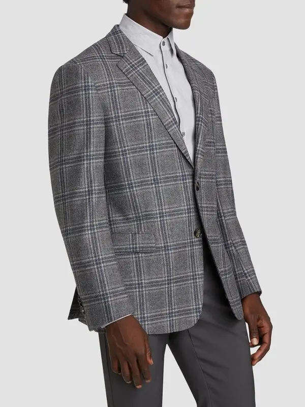 Giorgio Armani Plaid Wool & Cashmere Jacket