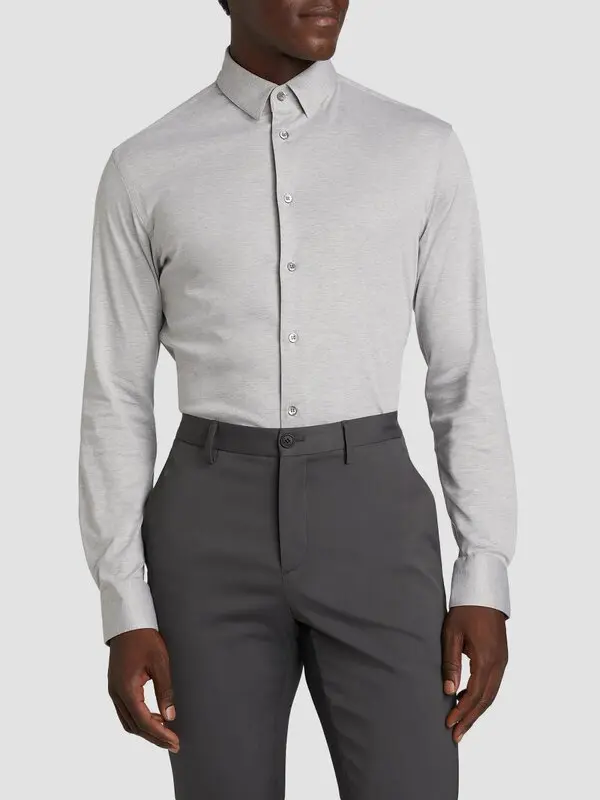 Giorgio Armani Stretch Slim Button-up Shirt - Gray