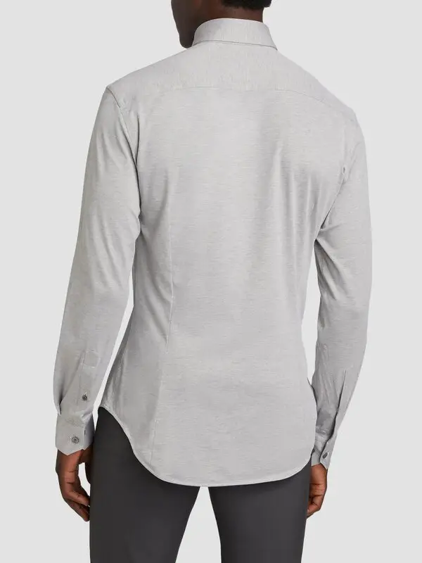 Giorgio Armani Stretch Slim Button-up Shirt - Gray