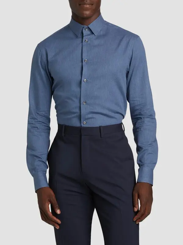 Giorgio Armani Woven Cotton Button-up Shirt