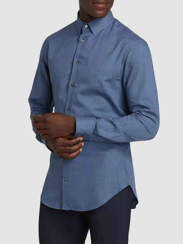 Giorgio Armani Woven Cotton Button-up Shirt