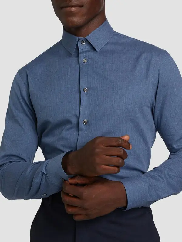 Giorgio Armani Woven Cotton Button-up Shirt