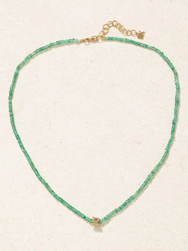 SUZANNE KALAN Infinite Emerald And Diamond Necklace - Green