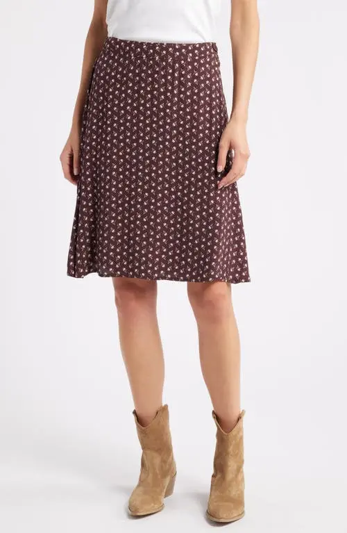 Treasure & Bond Floral Wrap Skirt - Burgandy- Tan Sades Petals