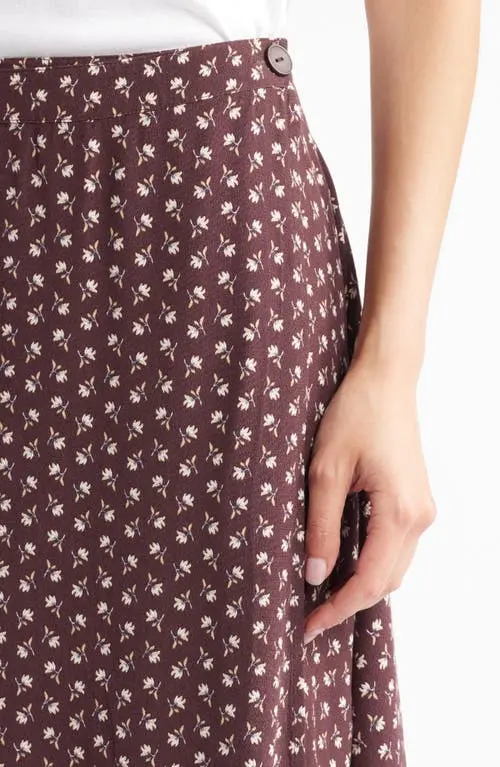 Treasure & Bond Floral Wrap Skirt - Burgandy- Tan Sades Petals