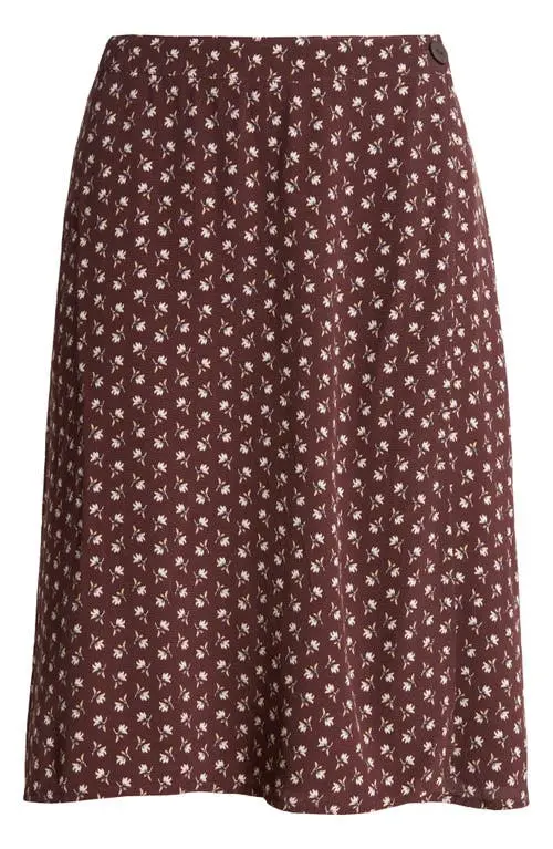 Treasure & Bond Floral Wrap Skirt - Burgandy- Tan Sades Petals