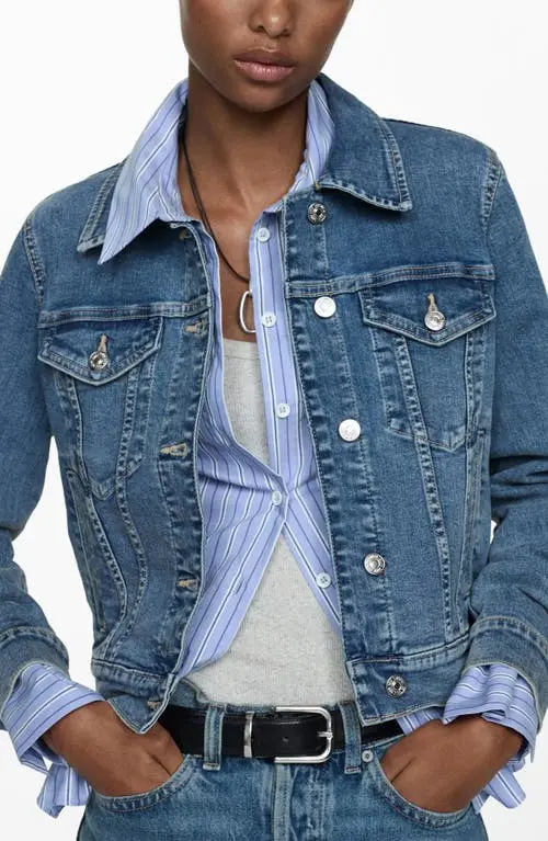 Mango Denim Trucker Jacket - Medium Blue