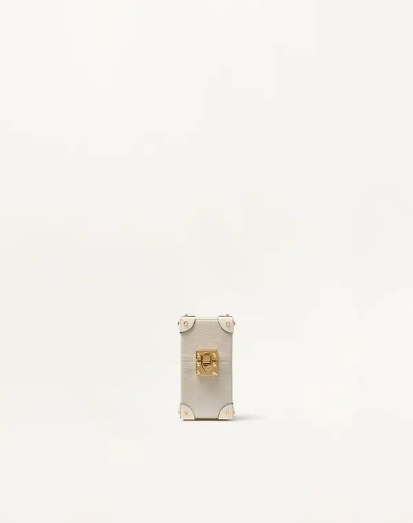 Valentino Garavani Case For 100 Ml Perfume In Canvas And Calfskin With Metal Studs - Natural/ivory