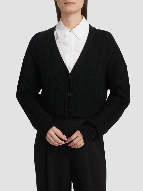 TOCCIN Lucie Wool-cashmere Cable-knit Cardigan