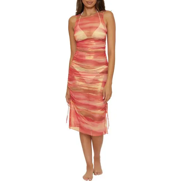 BECCA By Rebecca Virtue Solar Energy Side Tie Midi Cover-up Dress - Multi