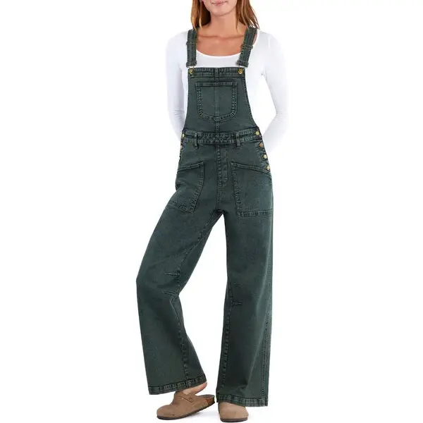 WASH LAB DENIM Harriet Denim Overalls - Herb Green