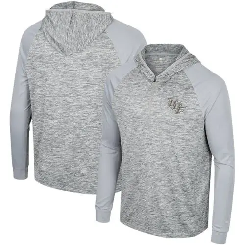 COLOSSEUM Ucf Knights Cybernetic Raglan Quarter-zip Hooded Top - Gray