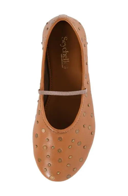 Seychelles Neon Moon Studded Mary Jane Flat - Tan