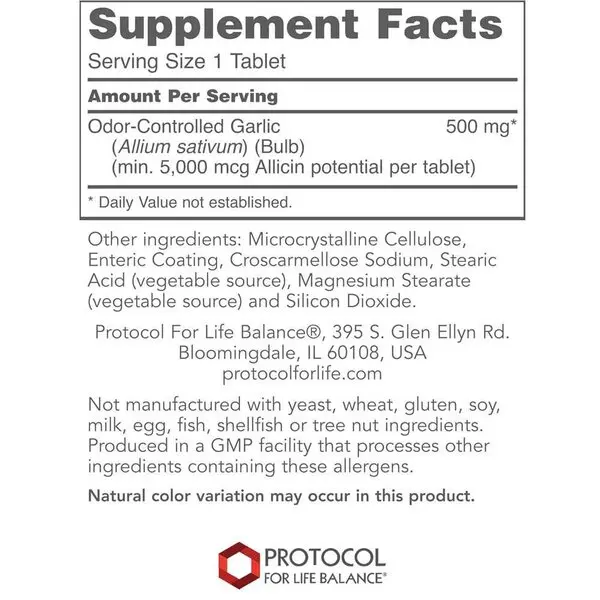 PROTOCOL FOR LIFE BALANCE Protocol Garlic 5000 90 Tablets