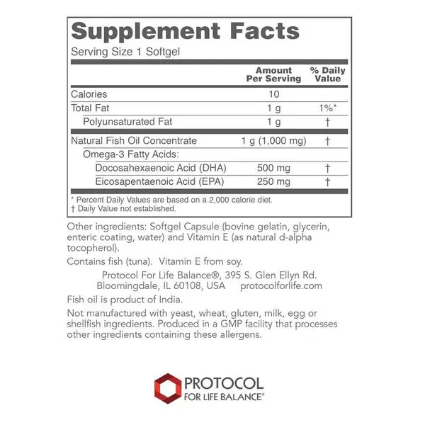 PROTOCOL FOR LIFE BALANCE Protocol Dha-500 120 Softgels