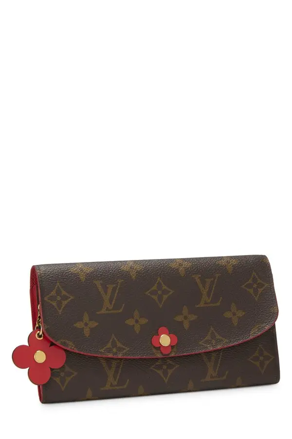 LOUIS VUITTON Monogram Canvas Bloom Flower Emilie Wallet