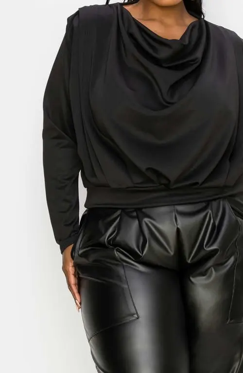 L I V D Cowl Neck Long Sleeve Top