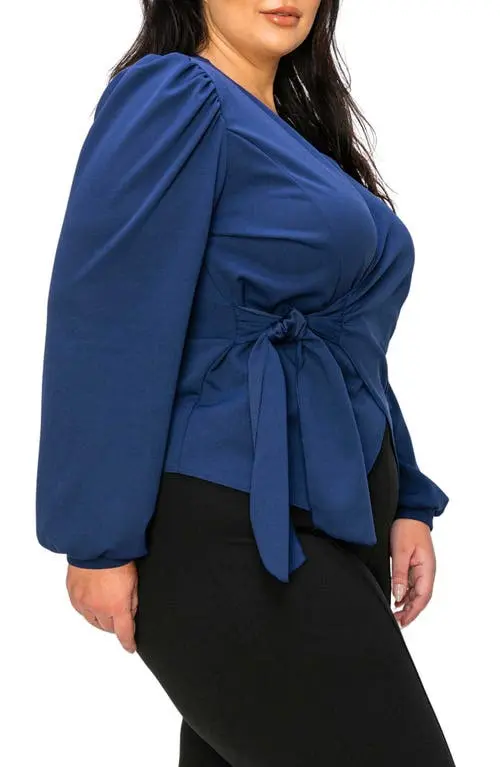 L I V D Yelena Wrap Top - Navy