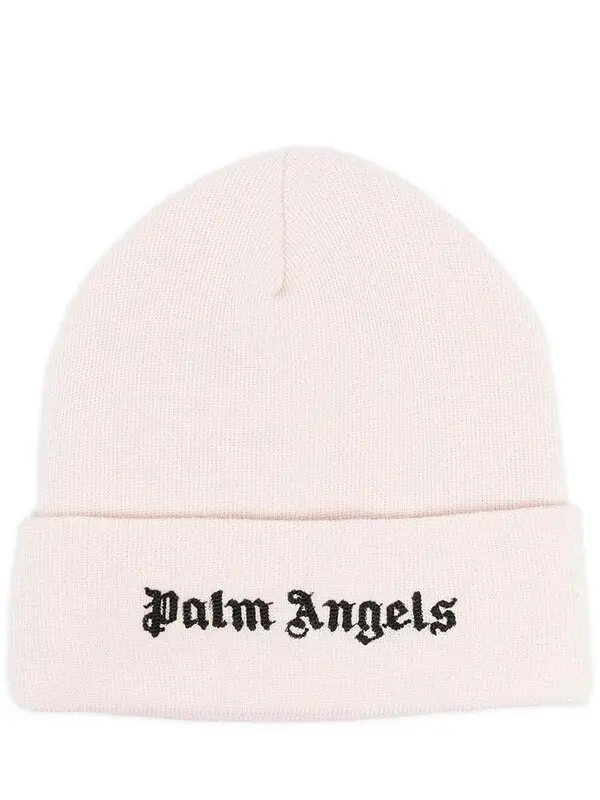 Palm Angels Classic Logo Beanie - Butter/black