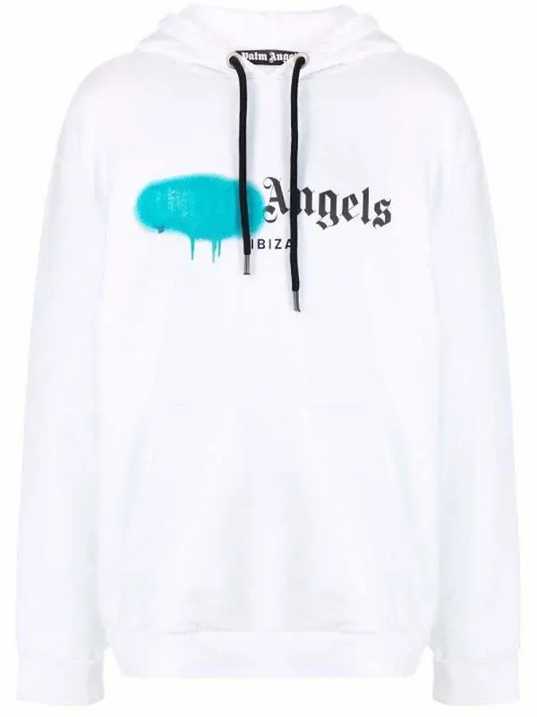 Palm Angels Ibiza Sprayed Hoodie - White