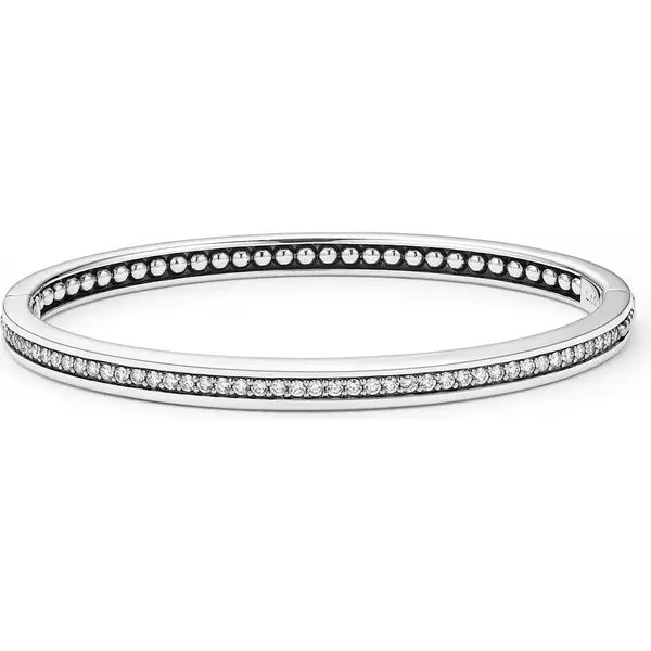 Lagos Caviar Spark Diamond Bangle - Silver
